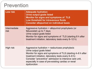 Tumor lysis syndrome | PPTX | Blood Disorders | Diseases and Conditions