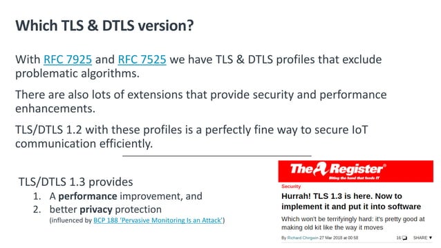 Advancing IoT Communication Security with TLS and DTLS v1.3 | PPTX