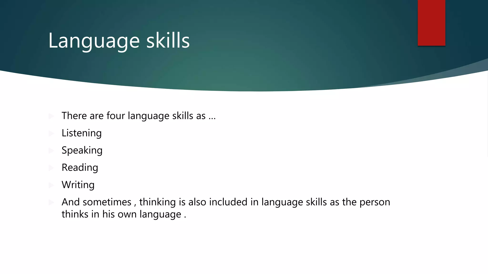 4 language skills | PPTX