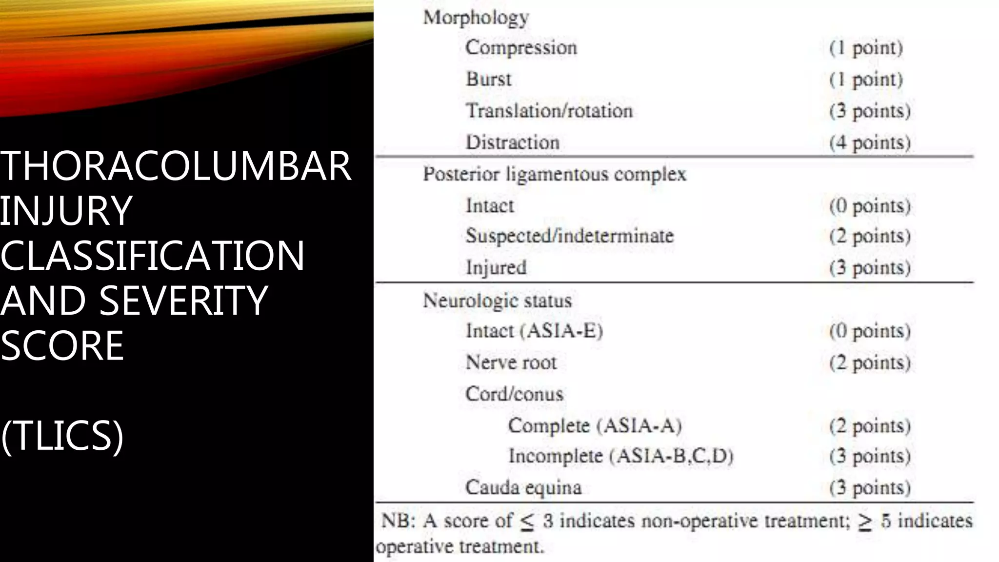 Thoraco Lumbar Spine Injury | PPTX