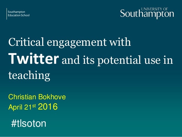 Seminar "Critical engagement with Twitter and its potential use in te…
