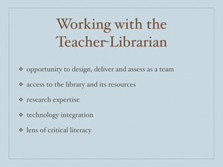 Teacher Librarian's role in supporting School Improvement Plan | KEY ...