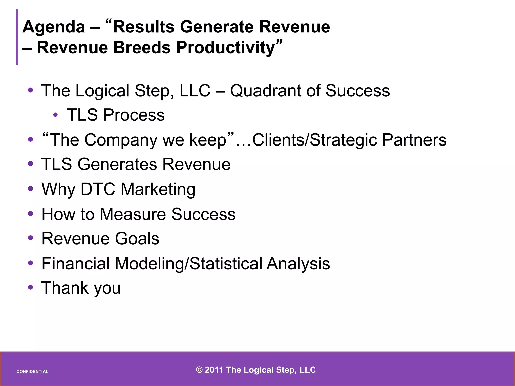 TLS STRATEGY PRESENTATION | PPT