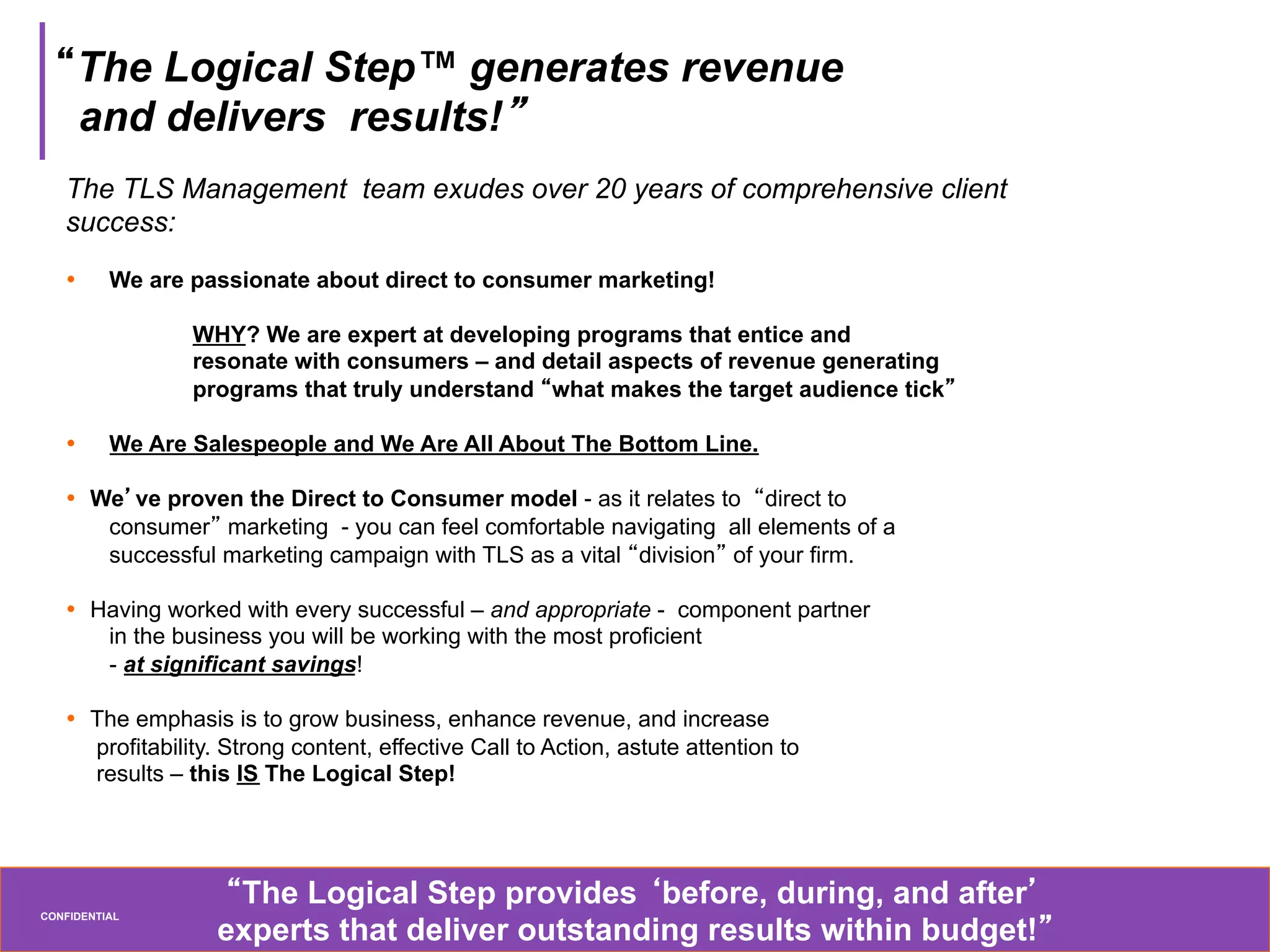 TLS STRATEGY PRESENTATION | PPT