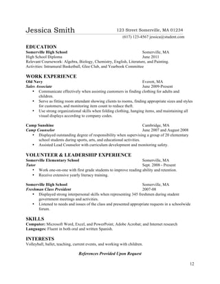 Teenlife Guide to Writing Resumes | PDF
