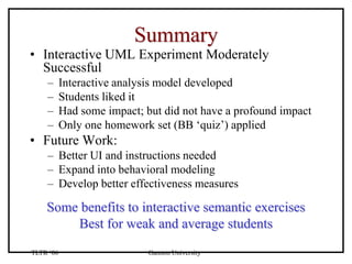 Using interactive models to enhance UML education | PPT