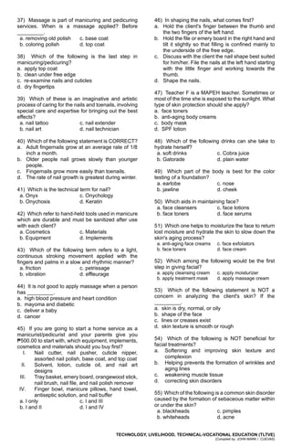 TLTVEd REVIEWER Compiled by JOHN MARK I. CUEVAS.pdf | Nail Care | Beauty