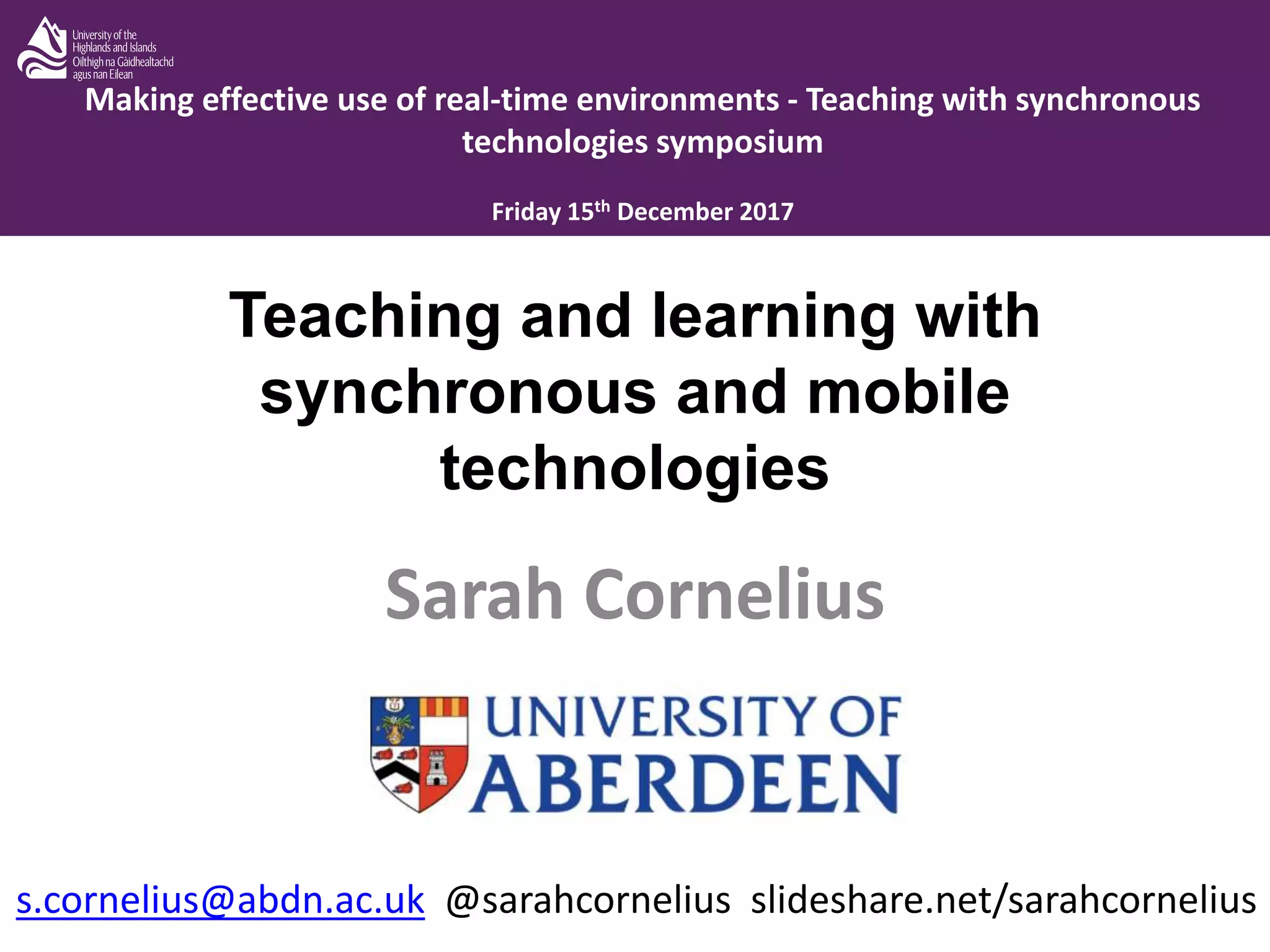 T&L with synchronous technologies | PPTX