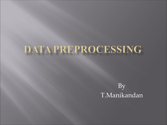 Data preprocessing | PPT