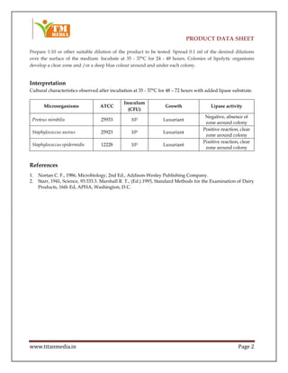 Spirit Blue Lipase Test