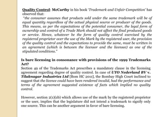 Trademark Licensing in India | PPTX