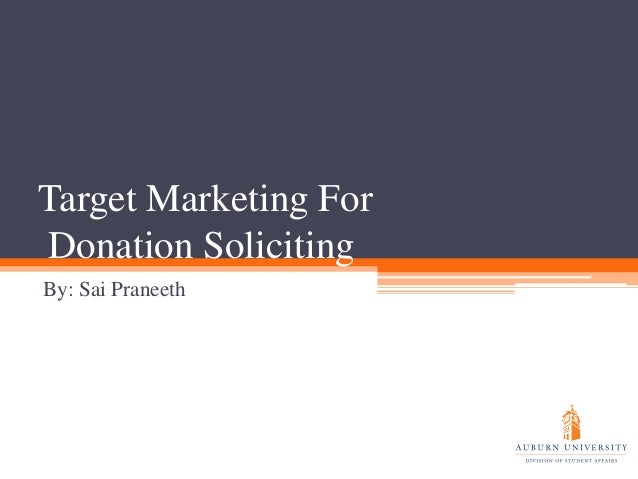 Target Marketing for Donation Soliciting