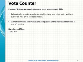 Tm meeting roles abbas | PDF