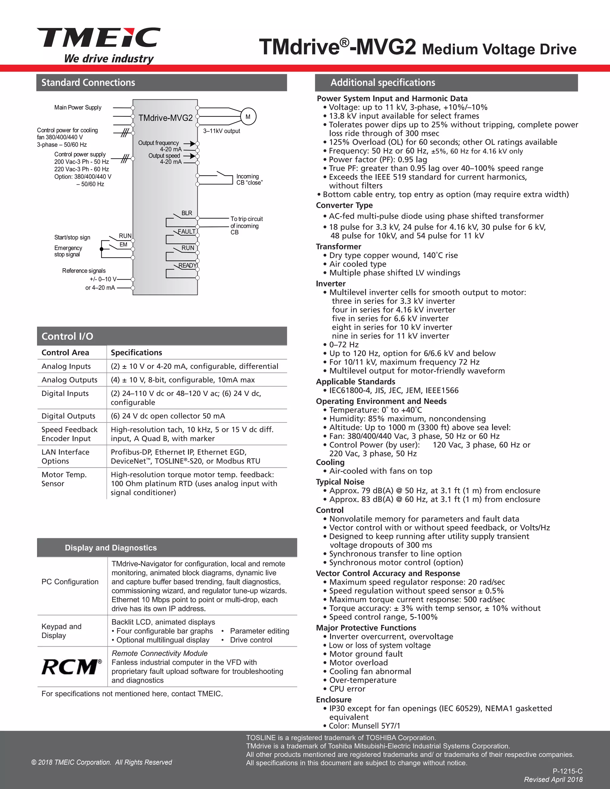 TMEIC MVG 2 Medium Voltage Drive up to 19,500 KVA at 11 kv | PDF
