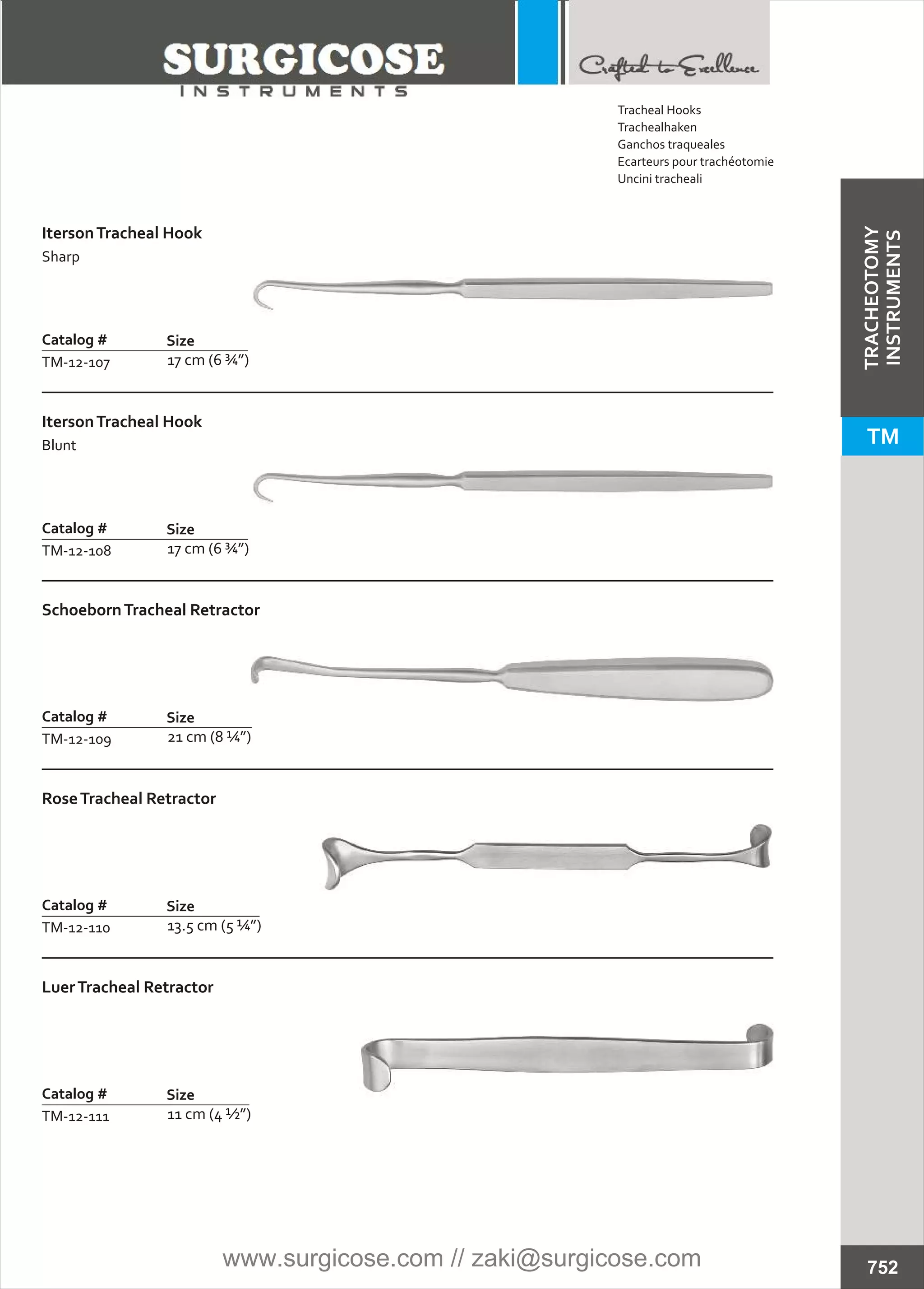TRACHEOTOMY INSTRUMENTS [SURGICOSE] | PDF
