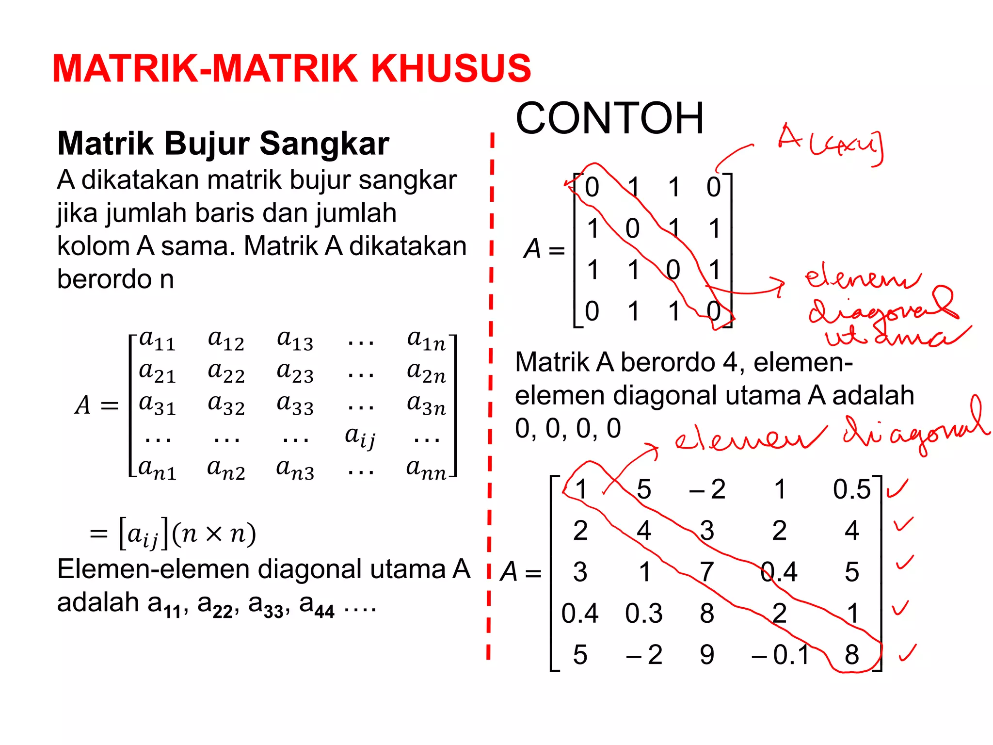 Tm 01 Aljabar Linier Modul 1 matrik dan determinan revisi 2020 | PPT