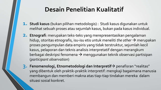METODE PENELITIAN KUALITATIF STUDI KASUS | PPTX