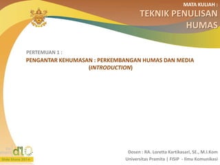 Tm1 tph - pengantar kehumasan (introduction) | PPT