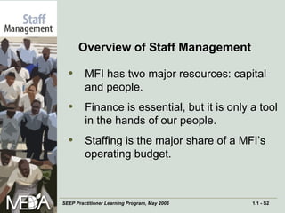 1.1 Intro To MFI Staff Management | PPT