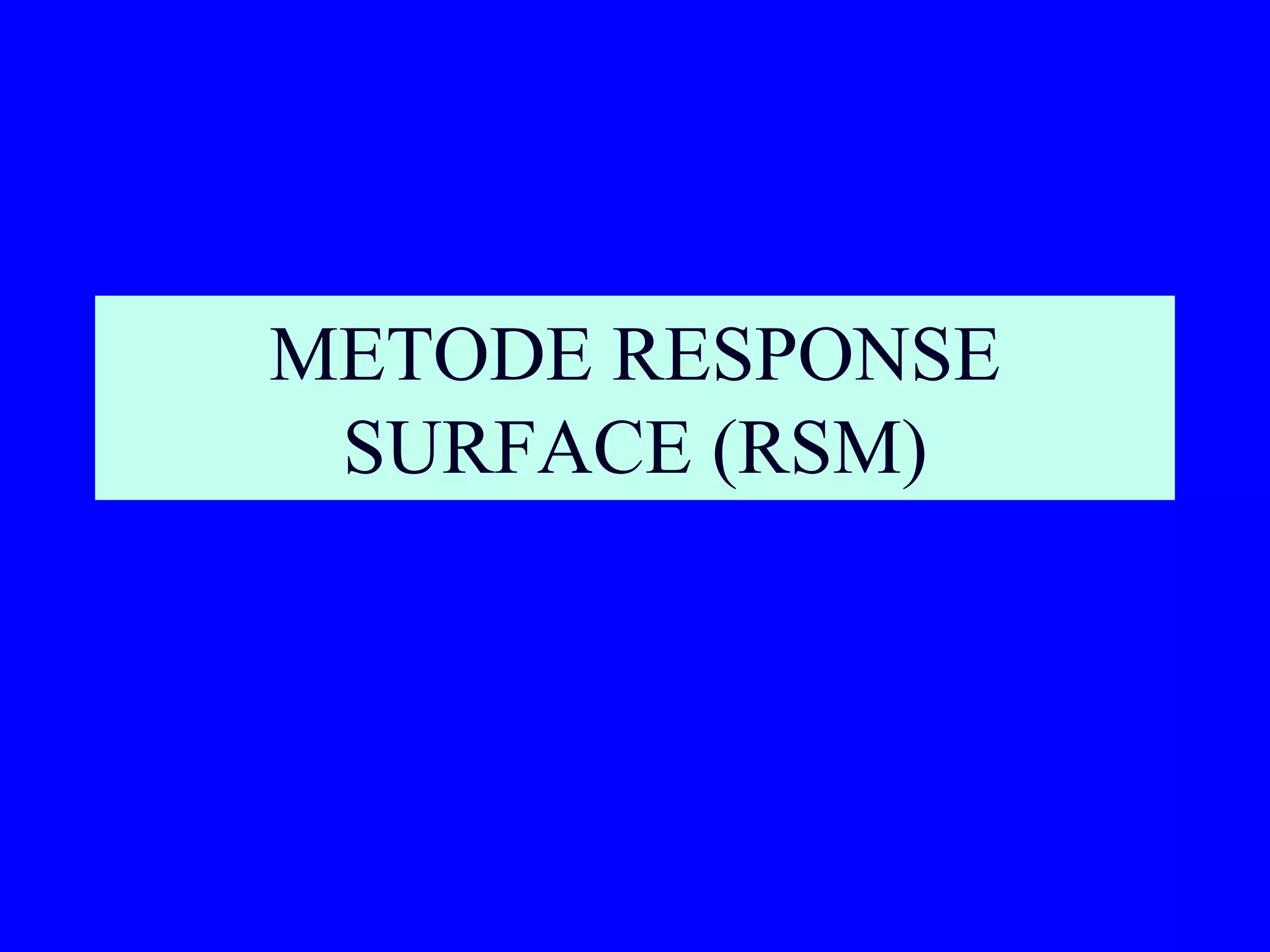 Tm13 response-surface-method | PDF