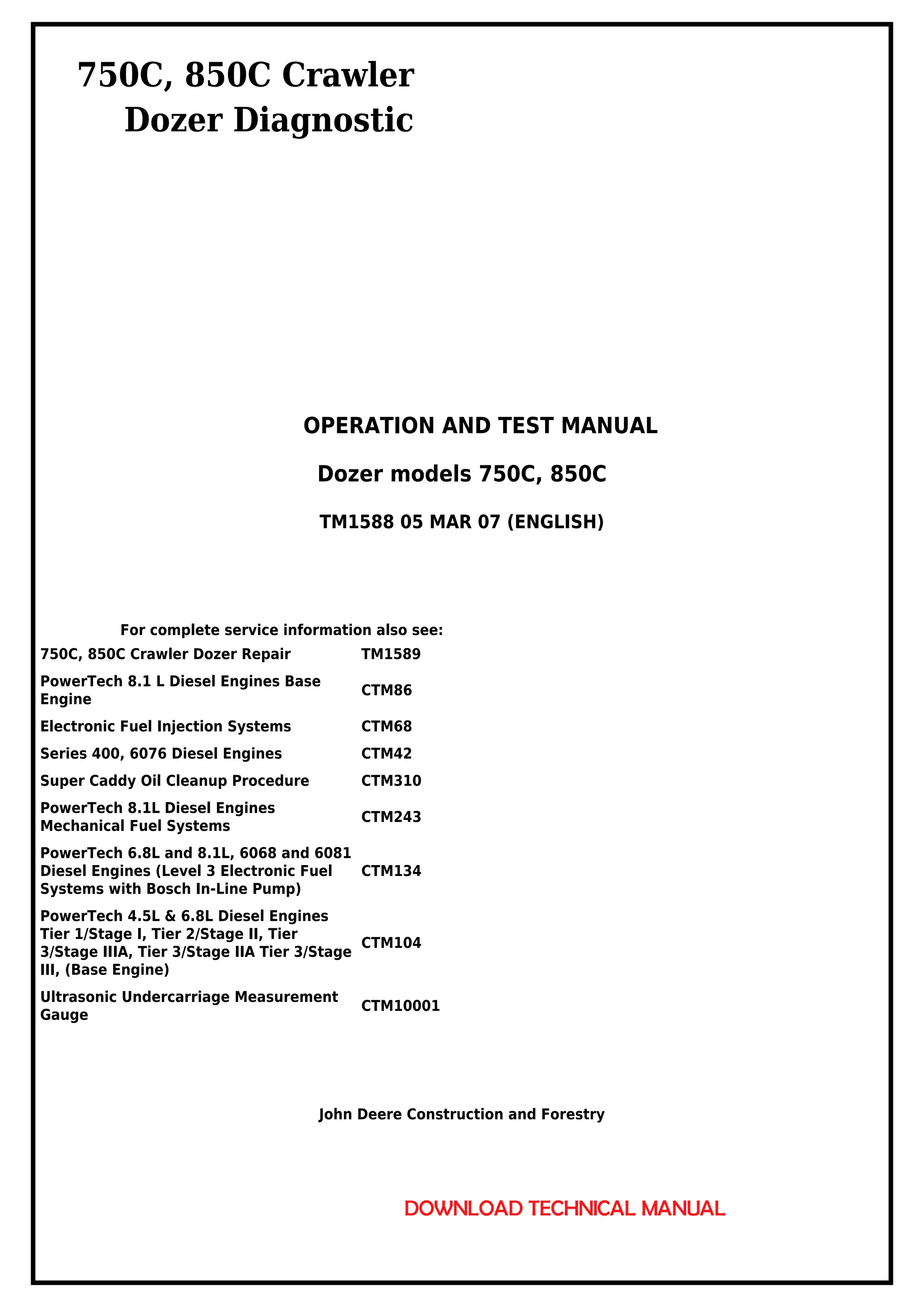 TM1588 John Deere 850C Crawler Dozer Diagnostic.pdf