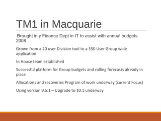 Benefits of TM1 Implementation | PPT