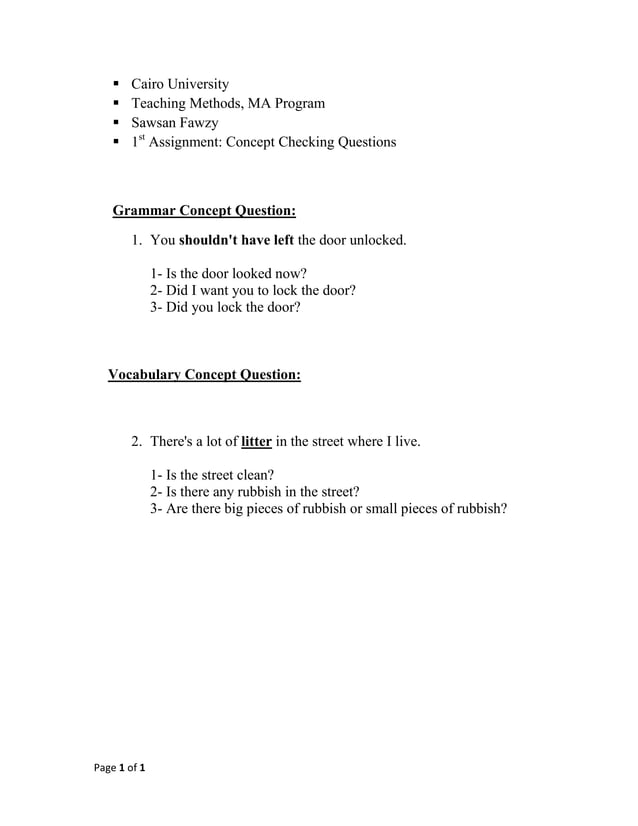 CCQs: Vocab & Gram. | PDF