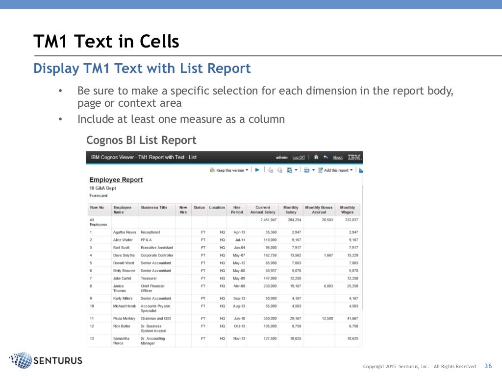 Using Tm1 Cubes With Cognos Bi Three Tips For Tm1 Cube Design