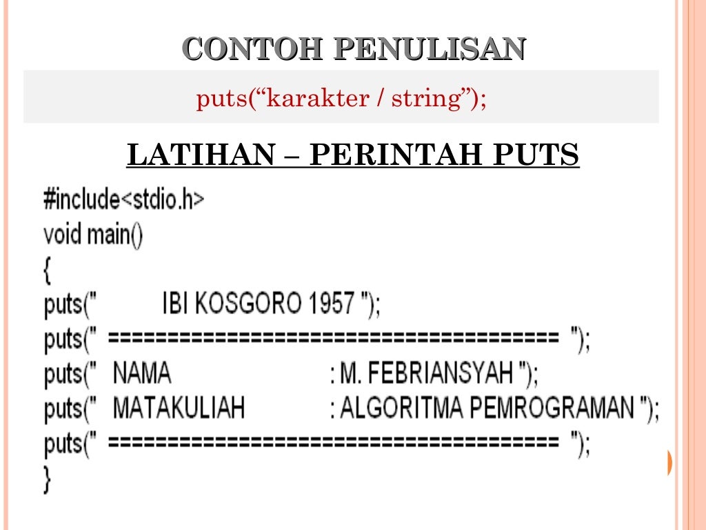 Materi Algoritma Perintah Output Dan Input Riset