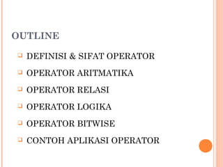 Algoritma Pemrograman - Operator | PPT