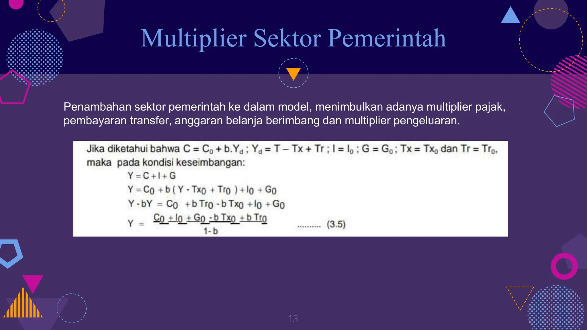 keseimbangan dan multiplier dalam perekonomian tiga sektor | PPTX