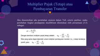 keseimbangan dan multiplier dalam perekonomian tiga sektor | PPTX