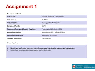 Lecture of Tourism Planning & Development | PPTX | Green Solutions | Business