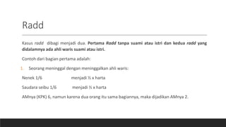 CARA PERHITUNGAN WARIS, AUL DAN RADD | PPTX