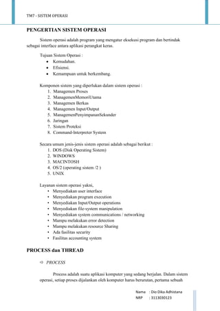 Tm7 sistem operasi | PDF