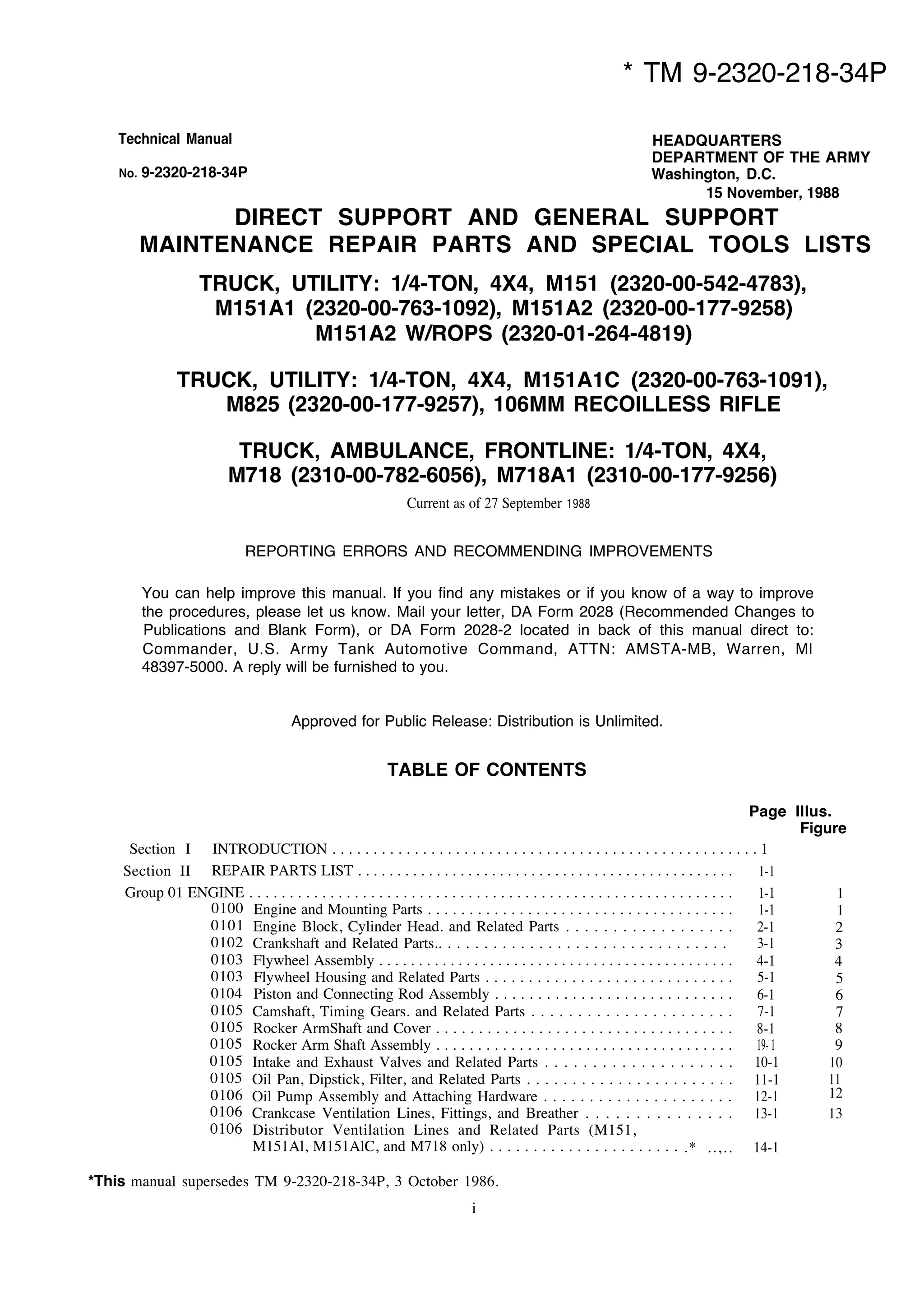 TM 9-2320-218-34P Nov 1988 | PDF