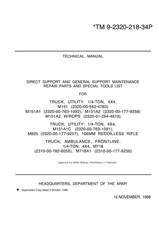 TM 9-2320-218-34P Nov 1988 | PDF