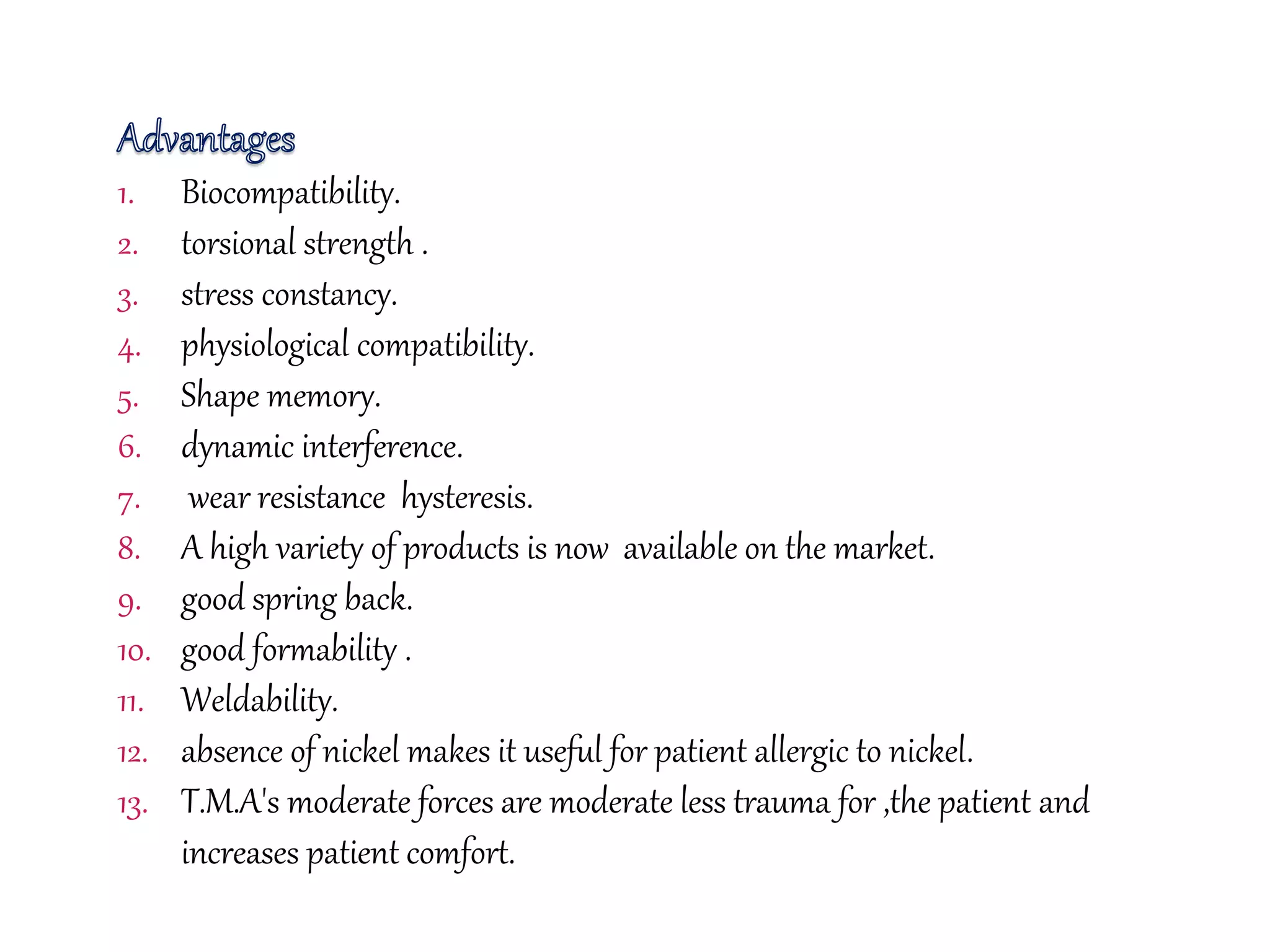 Beta-titanium arch wire (TMA) | PPTX