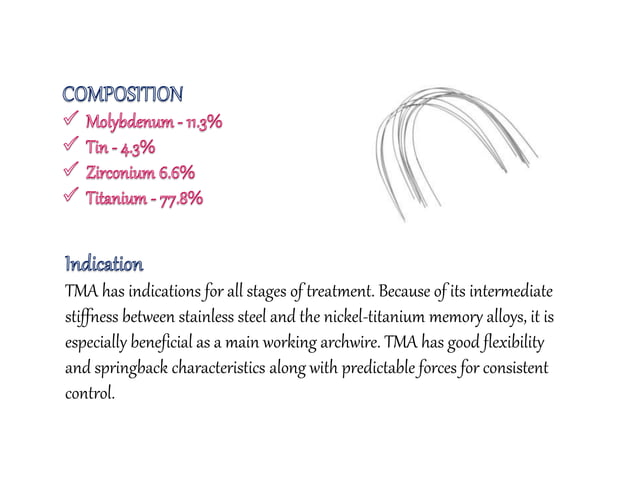 Beta-titanium arch wire (TMA) | PPTX | Geology | Science