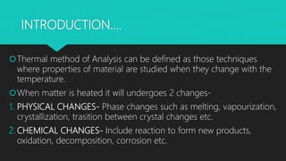 Thermal method of analysis(D.S.C) | PPTX