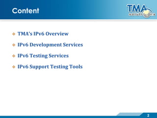 IPv6 Development and Testing Services | PPT