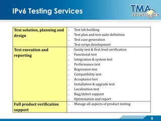 IPv6 Development and Testing Services | PPT