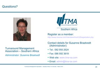 TMA SA Overview | PPS