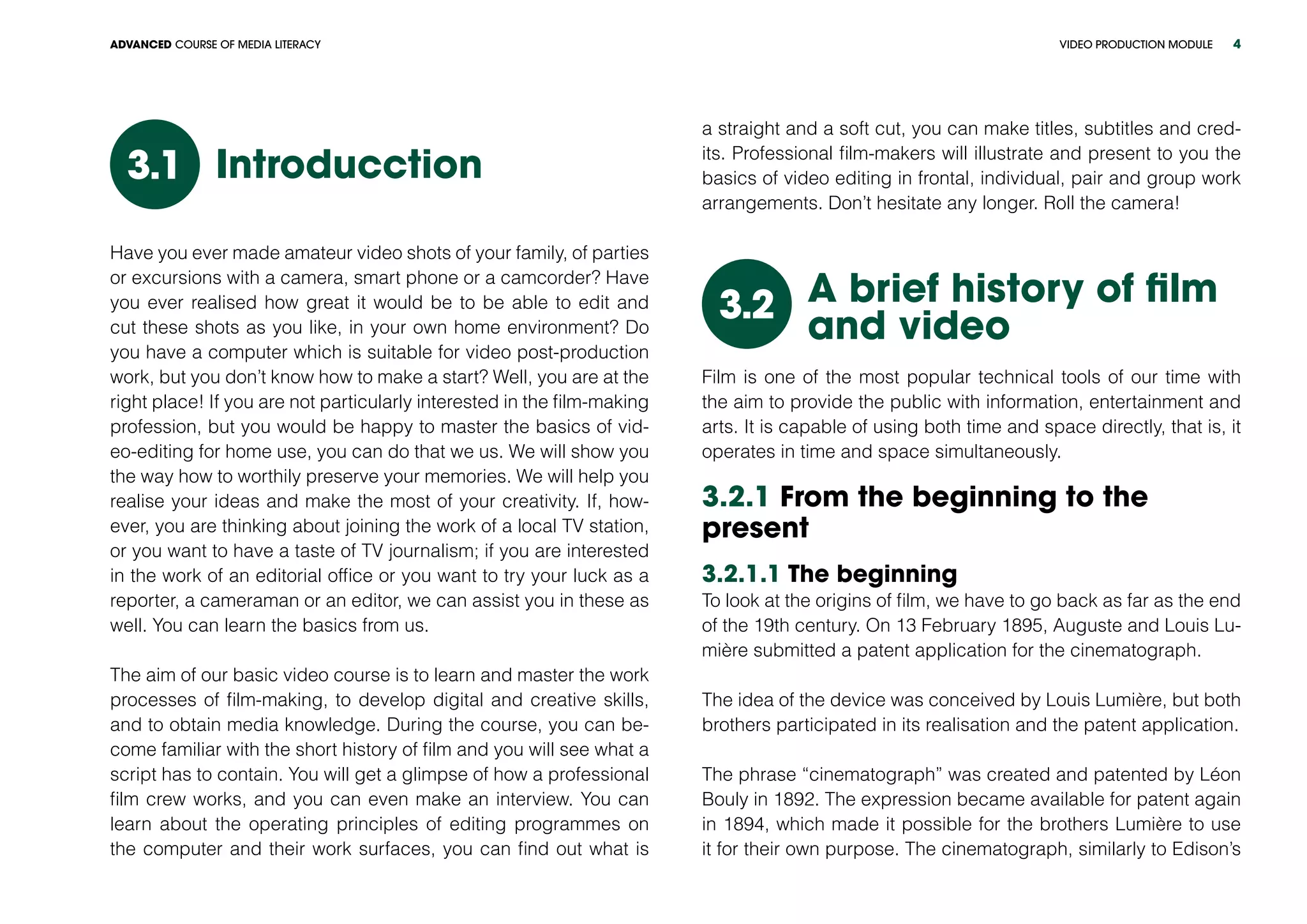 Video production module (basic level) | PDF