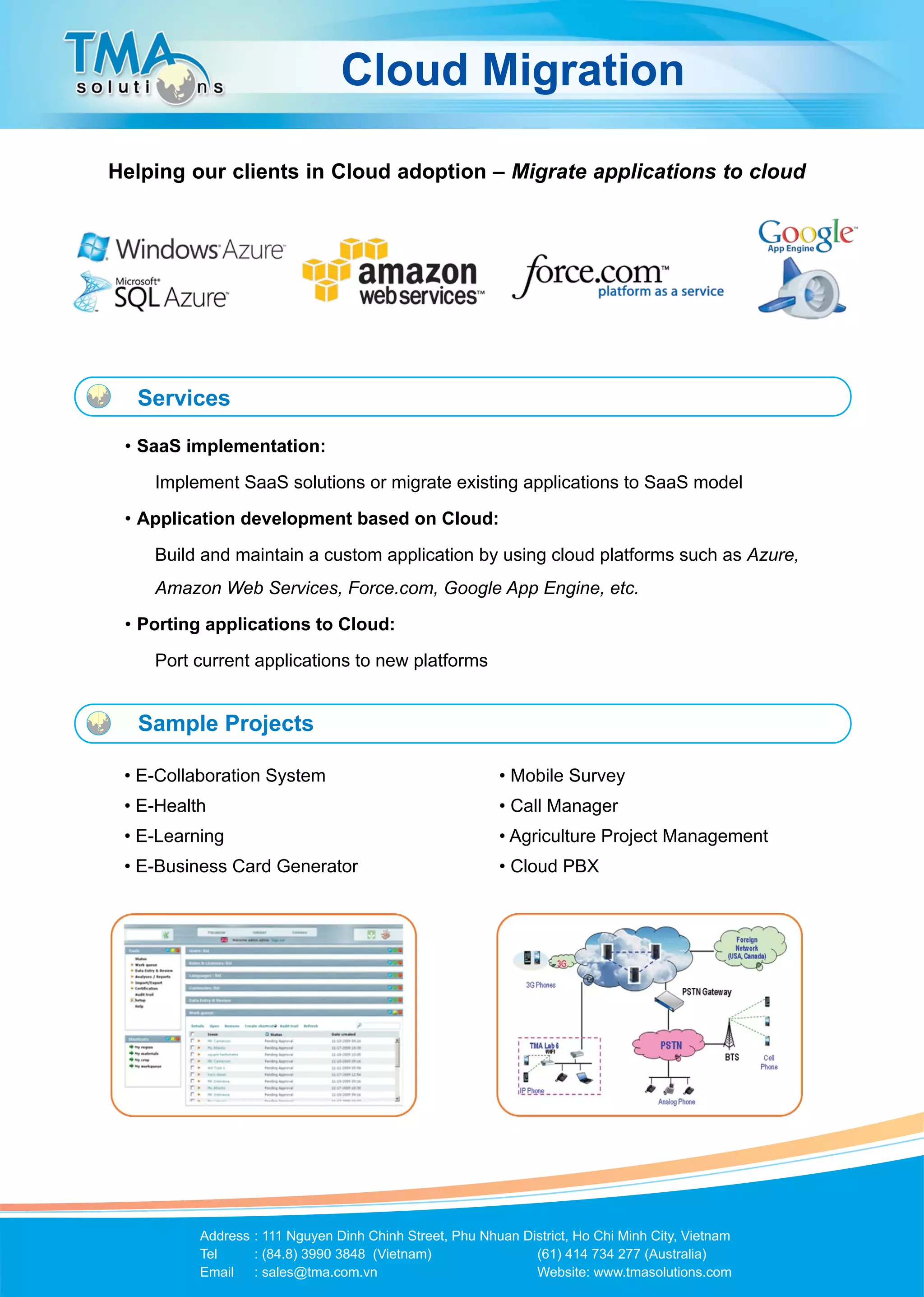 TMA Brochure Cloud Migration | PDF | Cloud Computing | Internet
