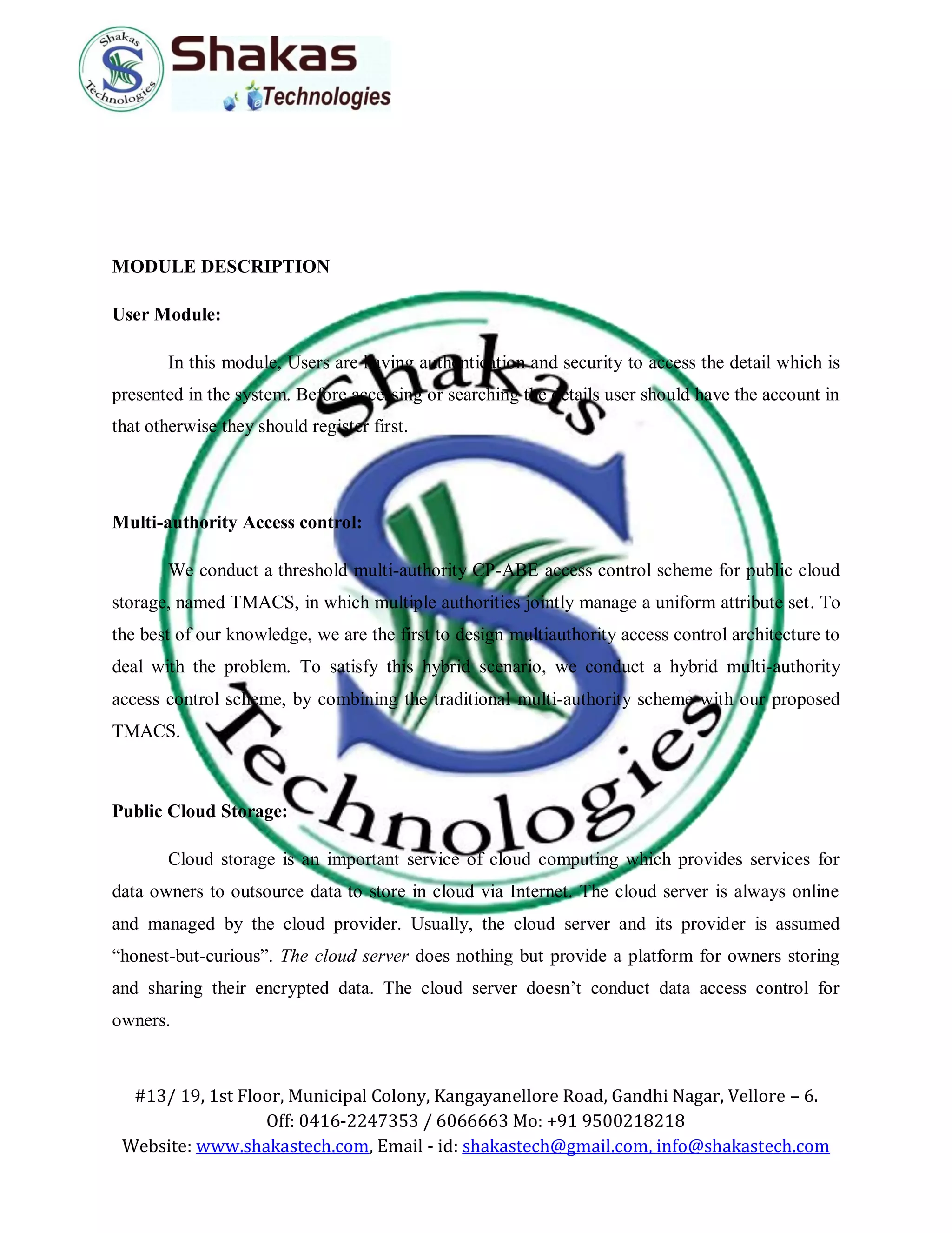 Tmacs A Robust And Verifiable Threshold Multi Authority Access Control System In Public Cloud
