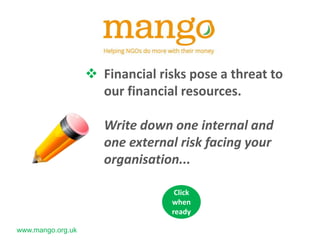 Mango Training for NGOs - key financial concepts and jargon | PPTX