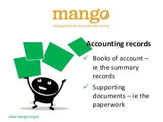 Mango Training for NGOs - key financial concepts and jargon | PPTX