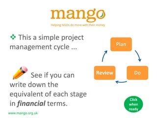 Mango Training for NGOs - key financial concepts and jargon | PPTX