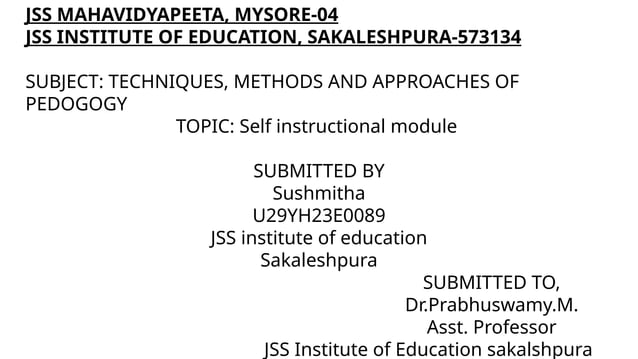 TMAP- Self instructional module.Sushmitha.pptx
